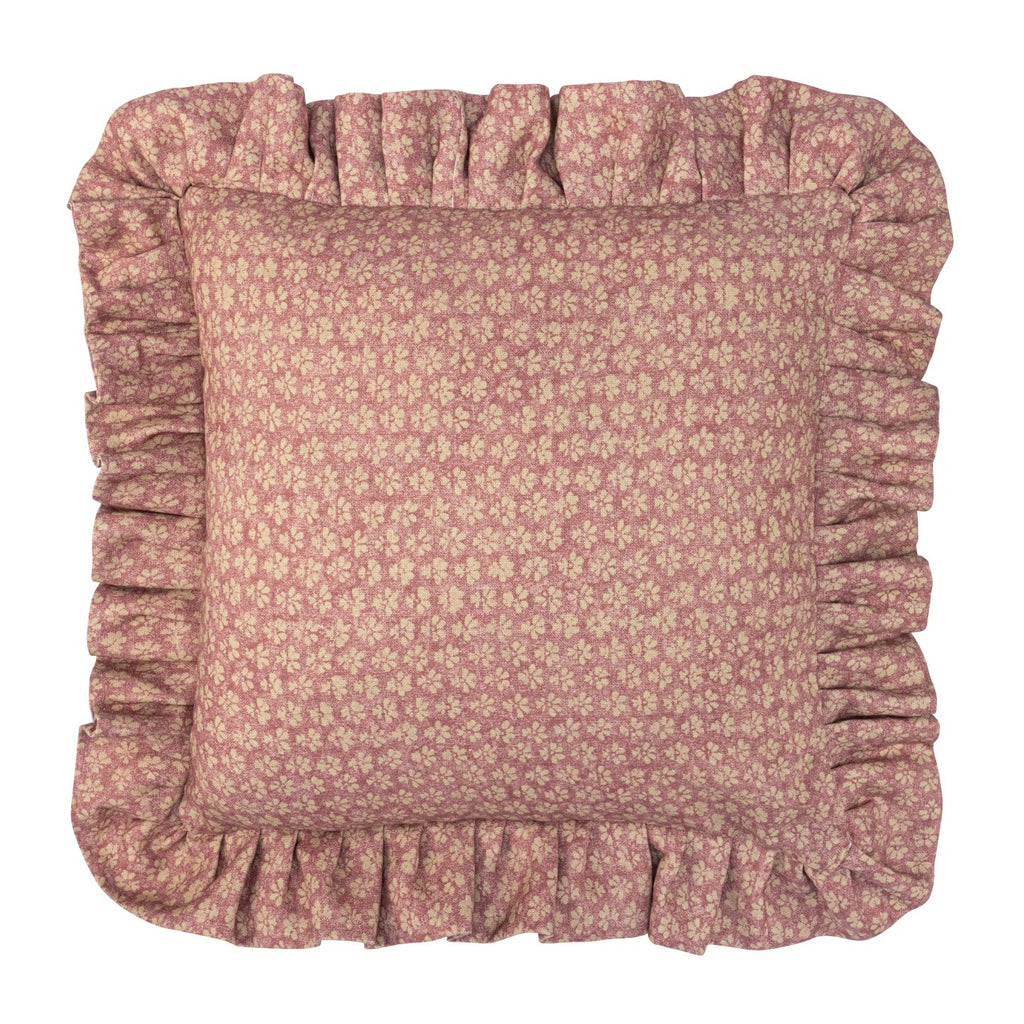 Sakura Vintage Rose Linen Frilled Cushion | 50 x 50cm + frill – Inchyra